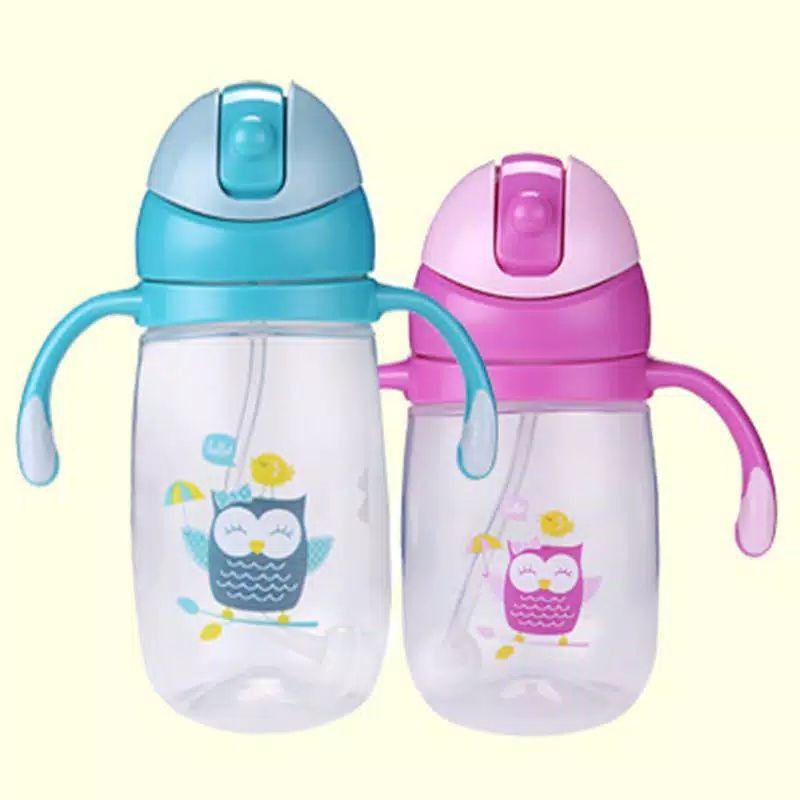Jual Botol Minum dengan Sedotan dan Gagang Ganda Gambar Kartun untuk Anak-Anak kapasitas 300ml ...