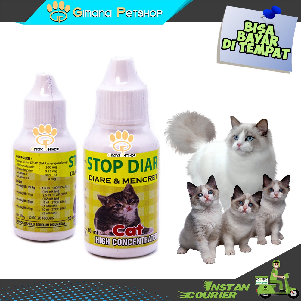 Jual Obat Diare Kucing Mencret Infeksi Pencernaan Kucing STOP DIAR 30ml ...