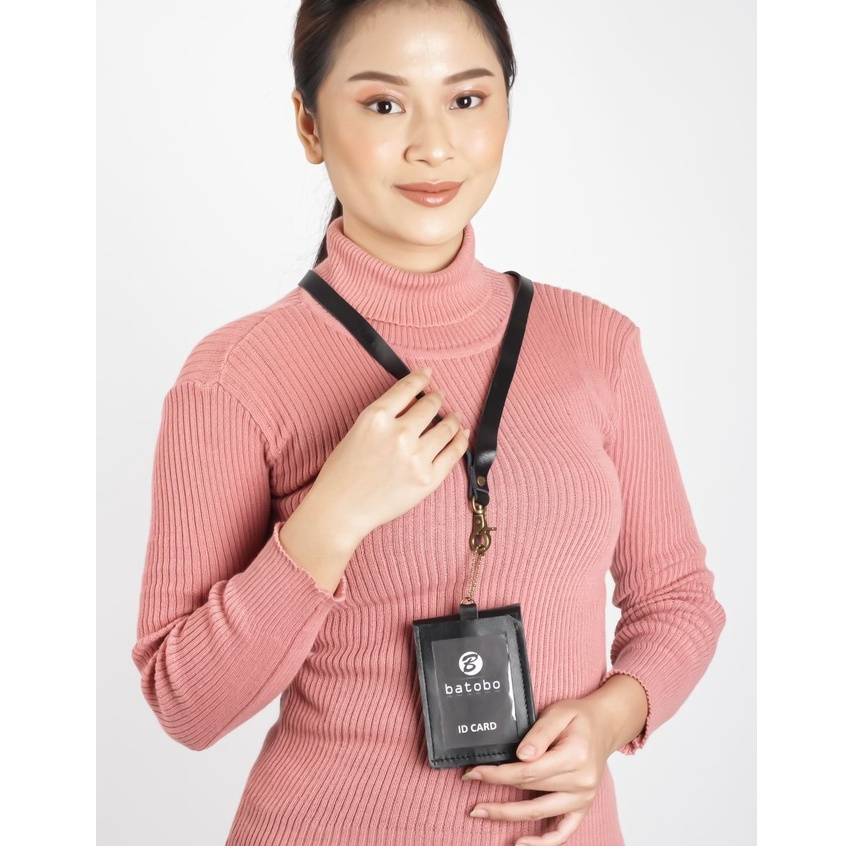 Jual Gantungan ID Card Holder | Name Tag Kulit Sapi Free Box Batobo ...