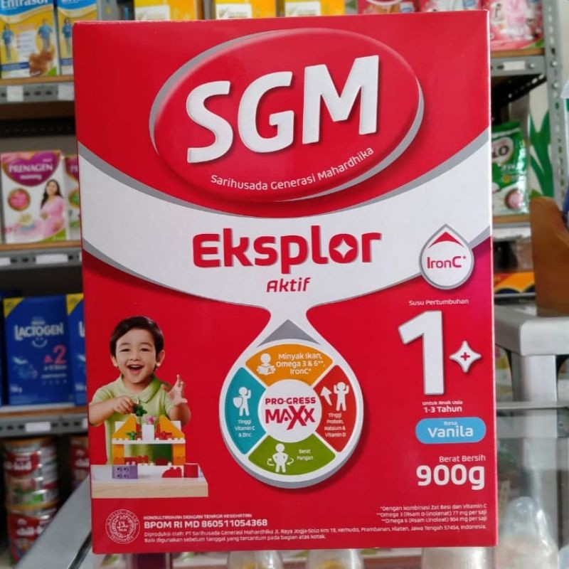 Jual SGM Eksplor 1+ Vanila 900g susu untuk anak usia 1-3 tahun rasa ...