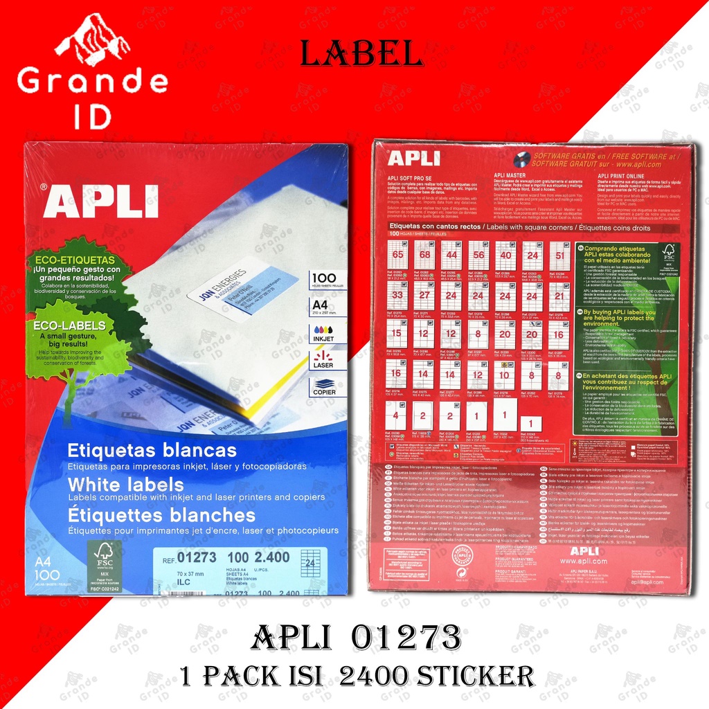 Jual LABEL STICKER APLI 01273 COMPUTER PAPER BANTEX ISI 2400 STICKER ...