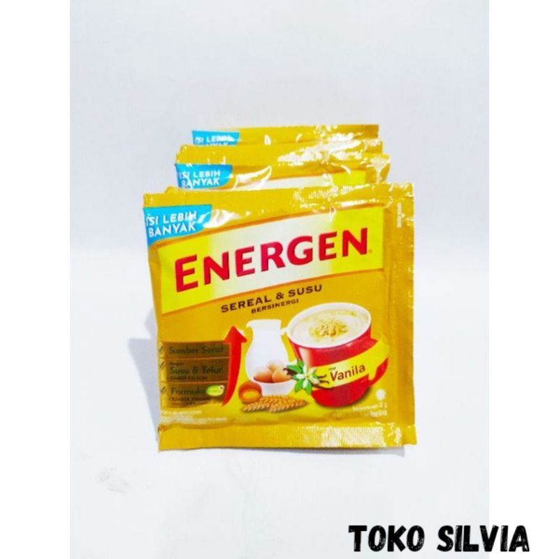 Jual ENERGEN Sereal&susu rasa vanilla 34gr - 1 Renceng (10 sachet ...