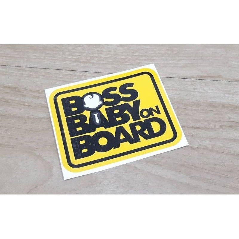 Jual Stiker Mobil Decal Boss Baby on Board Warning | Shopee Indonesia