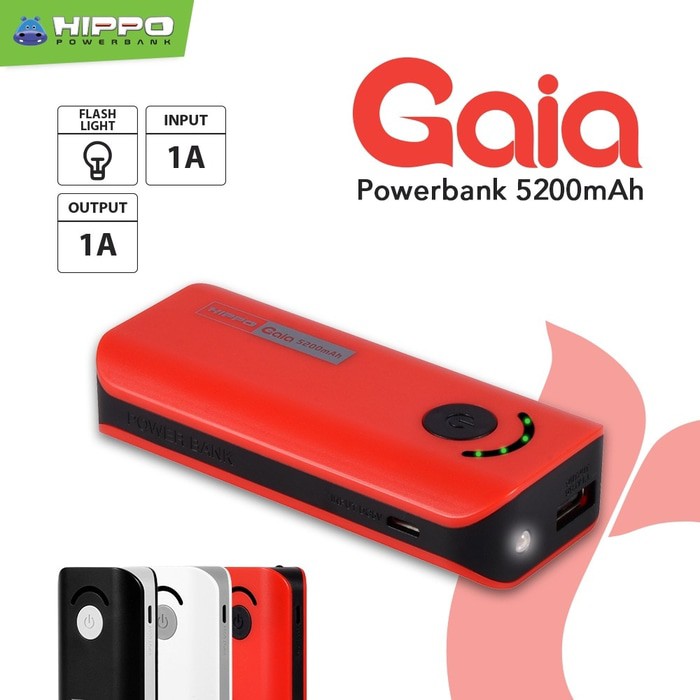 Jual Hippo Power Bank GAIA 5200 MAH ( Simple Pack ) | Shopee Indonesia