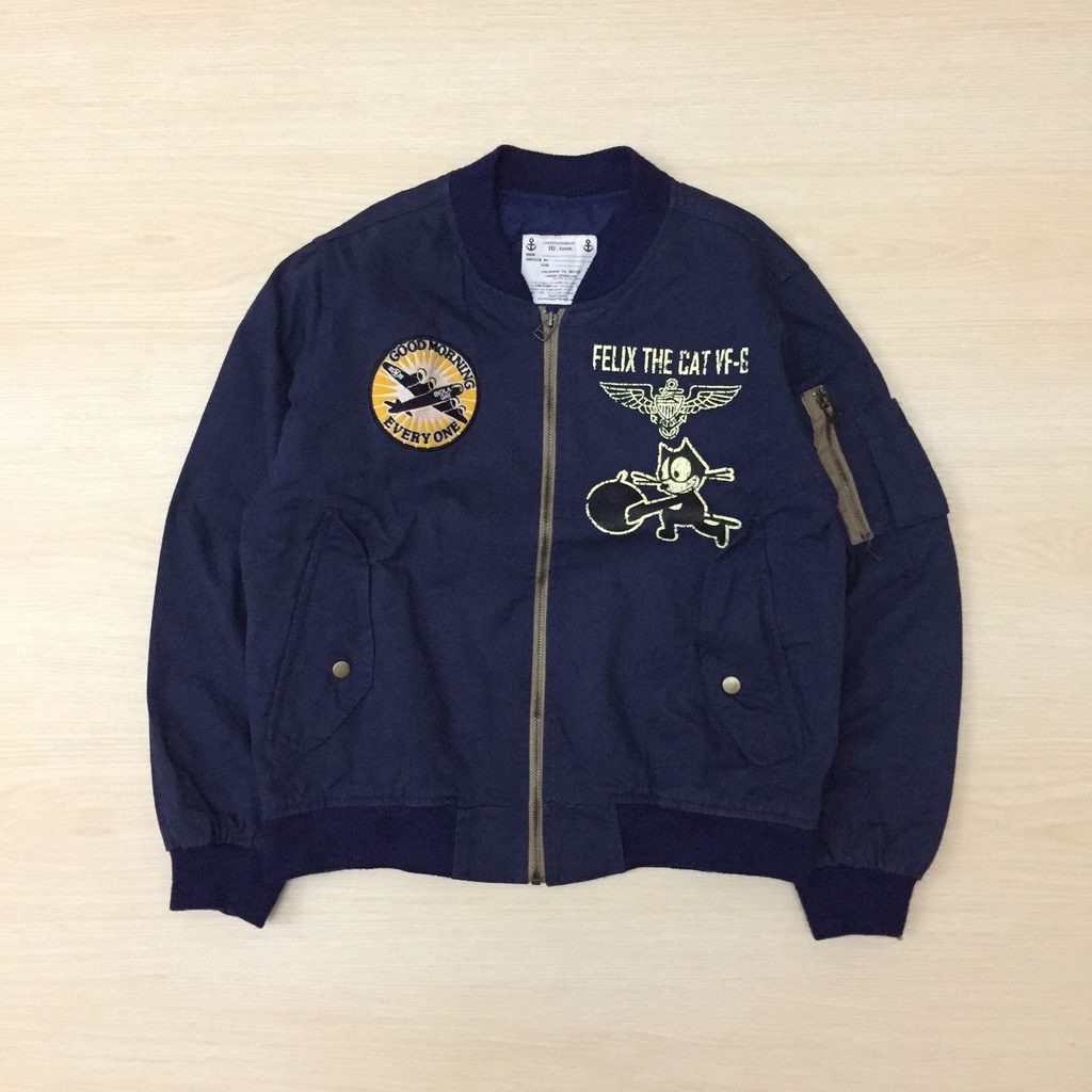 Jual feloix bomber jaket militer model pria ukuran M warna biru navy ...
