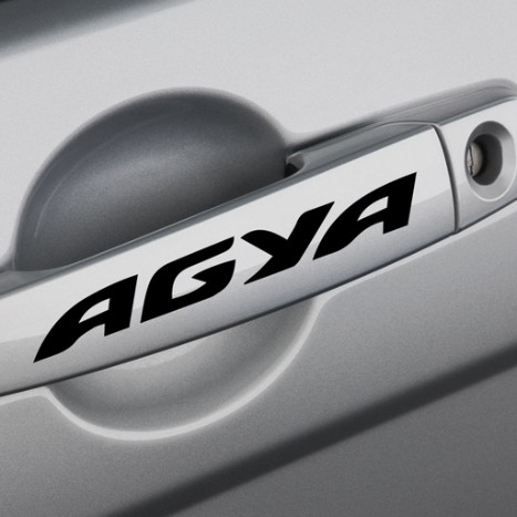 Jual Stiker Handle Pintu Mobil Logo tulisan Toyota Agya Car Cutting ...