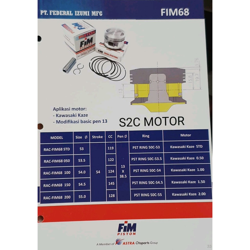 Jual piston kit KAZE Fim | Shopee Indonesia