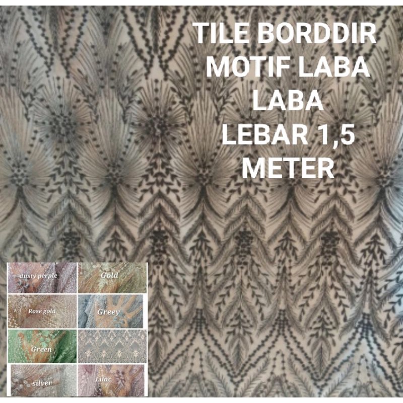 Jual KAIN TILE BORDIR ELISAF/MOTIF LABA LABA | Shopee Indonesia