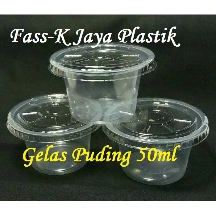 Jual Gelas puding / cup Jelly bening / Gelas agar + Tutup ukuran 50ml | Shopee Indonesia