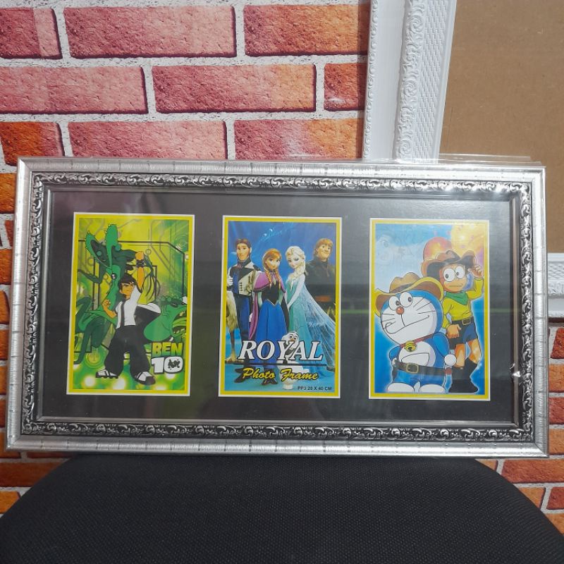 Jual frame ukuran 4R 10cmx15cm isi 3 buah foto susun tiga foto pajangan ...