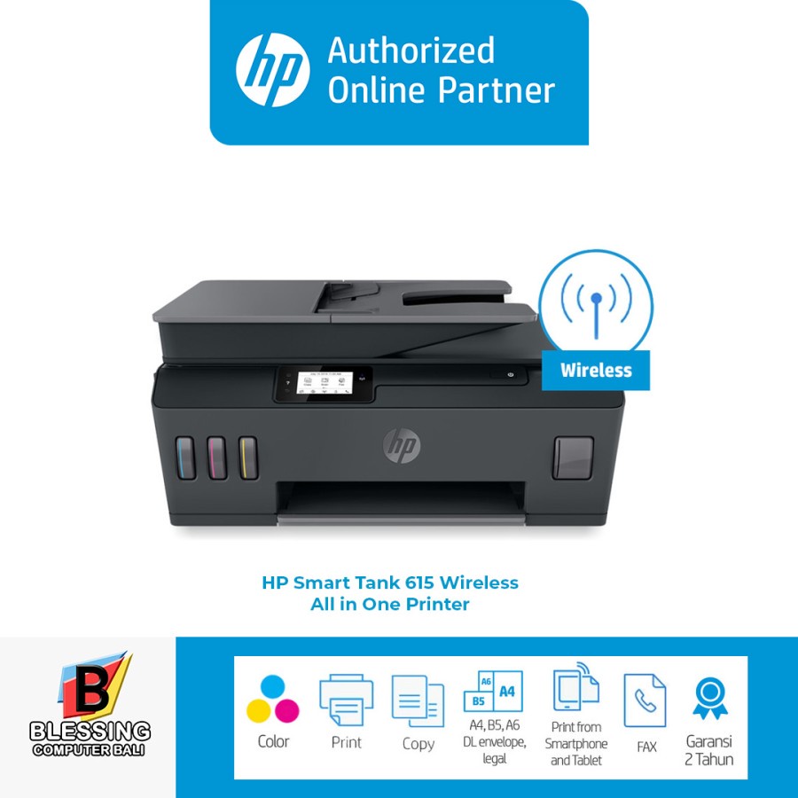 Jual Printer HP 615 Smart Tank Wireless All in One / HP Smart Tank 615 ...