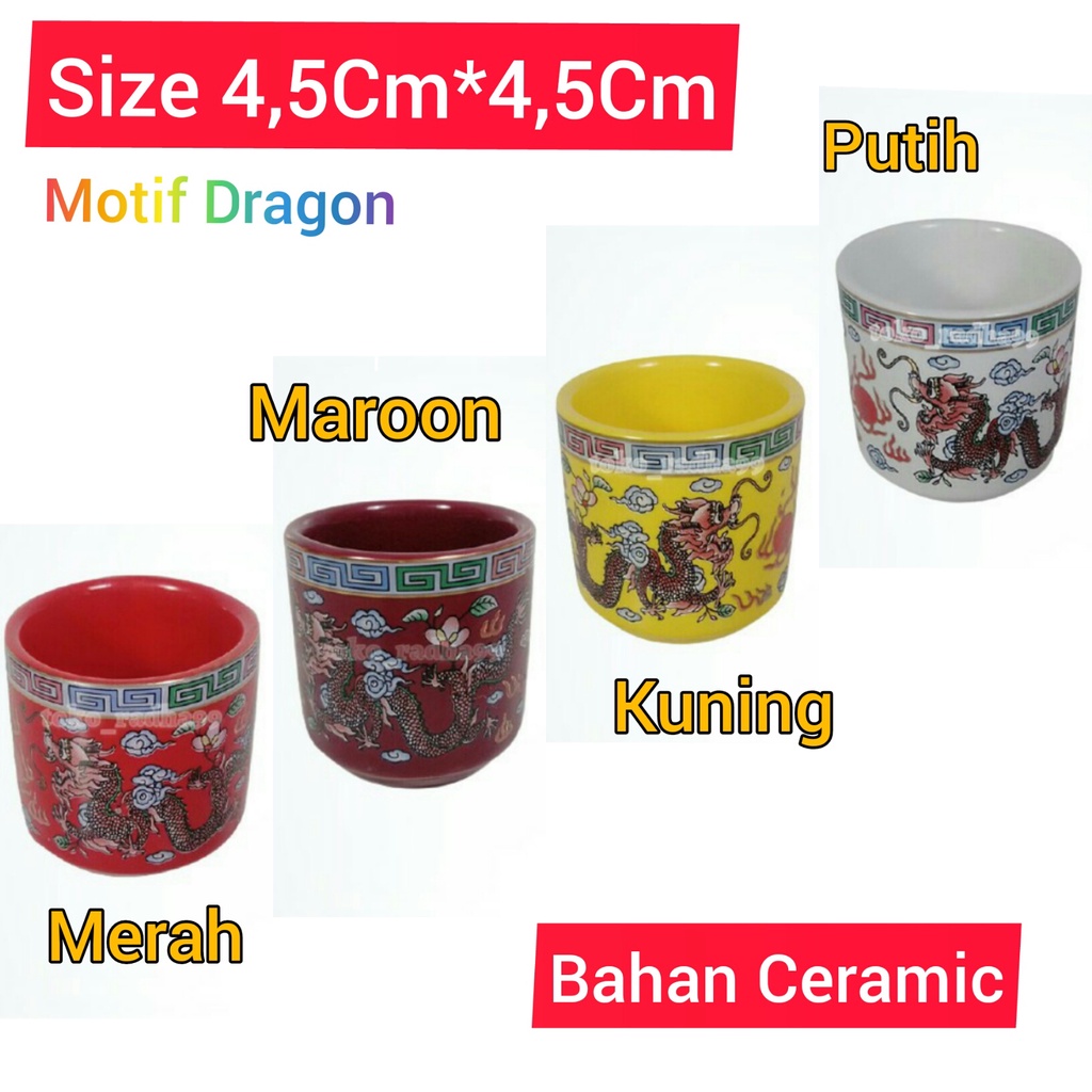 Jual Cangkir/Cawan puja Persembahan Altar Cup Ceramic Motif Dragon-Naga ...
