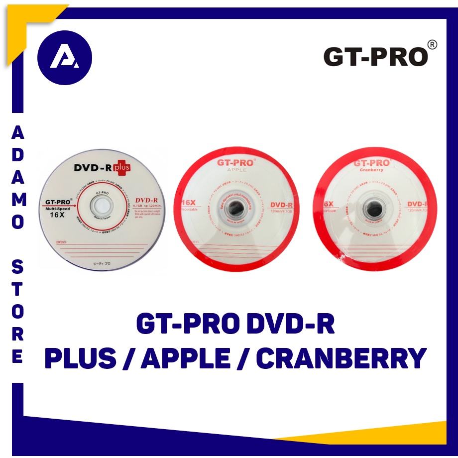 Jual DVD-R GT-PRO Plus / Apple / Cranberry 16x 4.7GB (50 pcs) DVDR DVD R | Shopee Indonesia