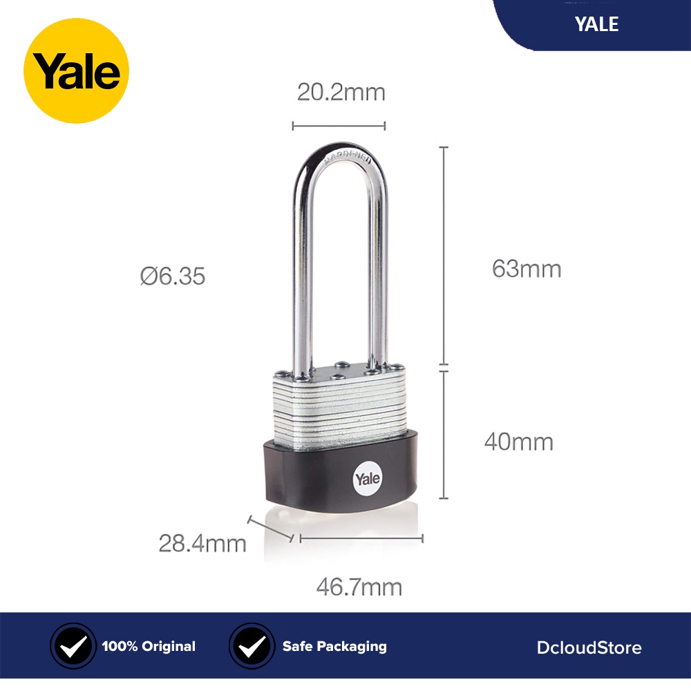 Jual Gembok Original YALE 40mm Outdoor Pagar Leher Panjang 40 mm ...