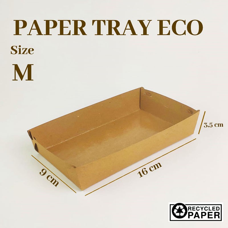Jual Food Tray Medium (1 pak isi 20pc) / Snack Tray/ Paper Tray/ Paper ...