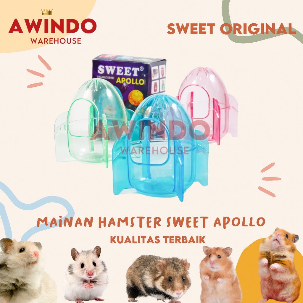 Jual SWEET APOLLO - Mainan Rumah Hamster Tempat Tidur Main Mandi ...