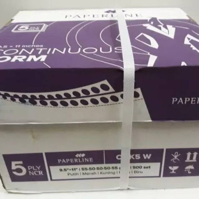 Jual KERTAS CONTINUOUS FORM PAPERLINE 5 PLY HVS UKURAN KWARTO A4 FULL ...