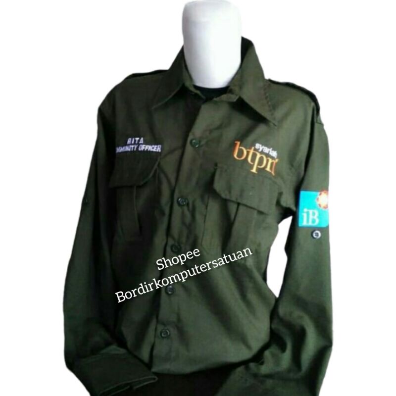 Jual KEMEJA PDH HIJAU ARMY CUSTOM BORDIR KOMPUTER | Shopee Indonesia