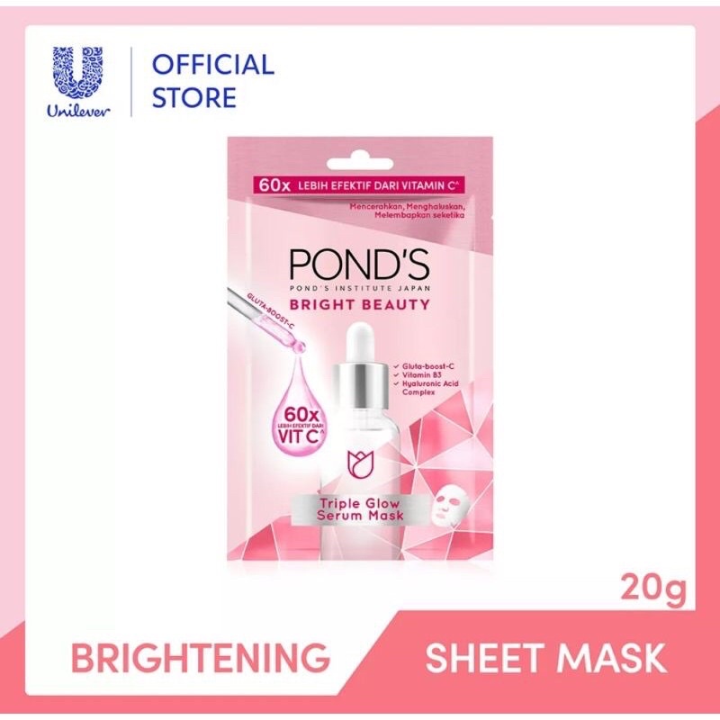 Jual PONDS Serum Mask 20 gr Bright Beauty Triple Glow | Shopee Indonesia