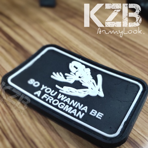 Jual Emblem Karet Velcro SO YOU WANNA BE A FROGMAN | Shopee Indonesia