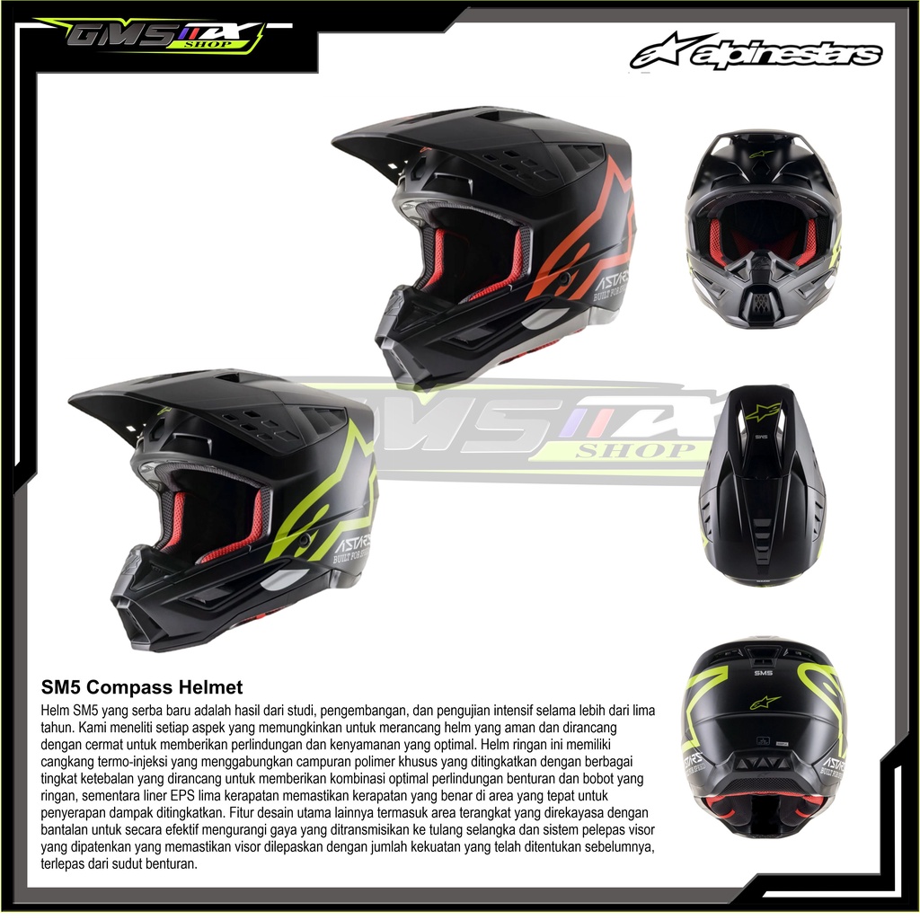 Jual HELM ALPINESTAR SM5 COMPASS, HELM TRAIL ALPINESTAR, HELM CROSS ...