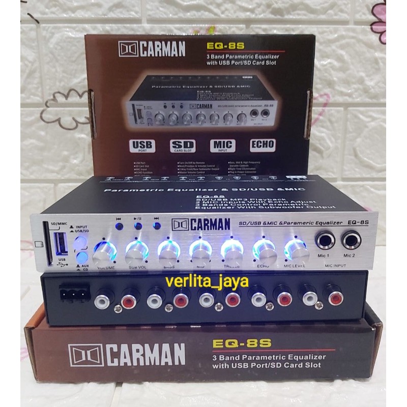 Jual Preamp Equalizer CARMAN EQ.8S karoake usb & mic | Shopee Indonesia