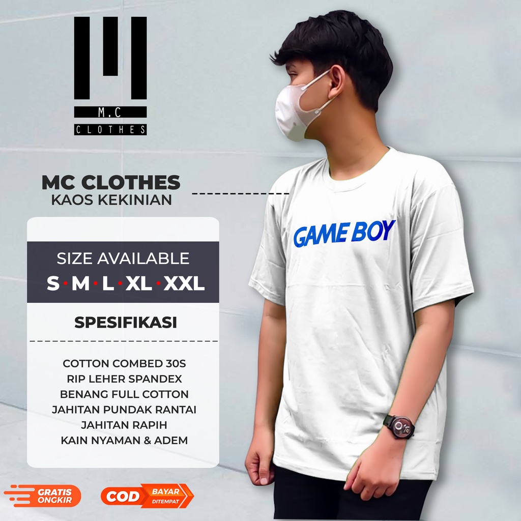 Jual Kaos baju tulisan GAME BOY / GAMEBOY bahan adem nyaman 100% katun ...