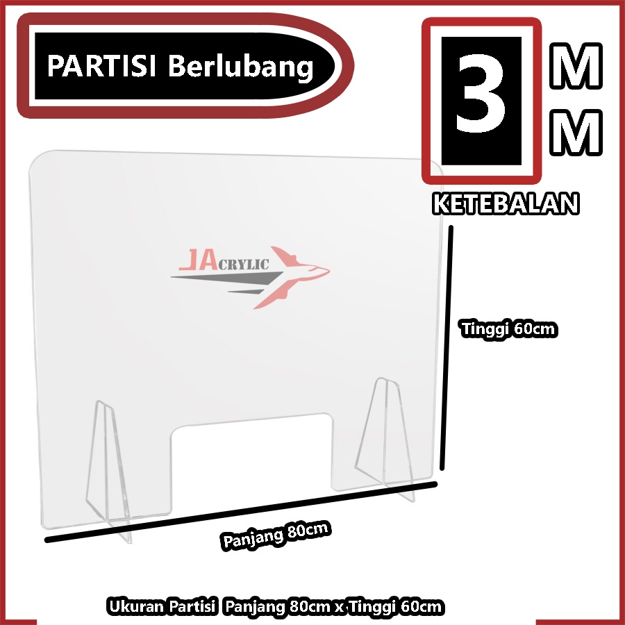 Jual Partisi Sekat Pembatas Meja Akrilik Table Divider Ketebalan 2mm ...
