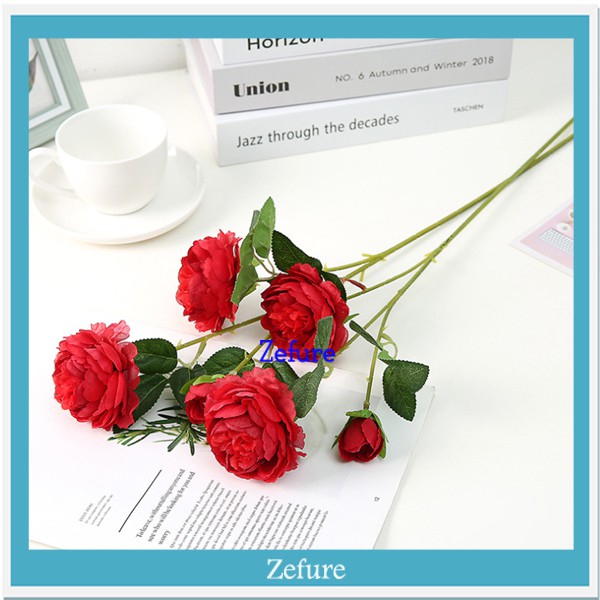 Jual 1 Tangkai 3 Bunga Buket bunga mawar tiruan hand bouquet rose ...