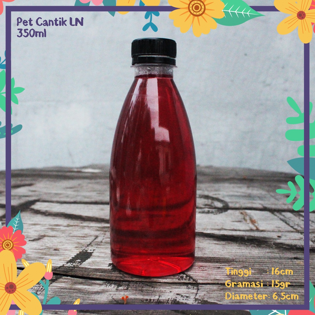 Jual BOTOL PLASTIK PET CANTIK 350 ML LN ECO MURAH KEMASAN MINUMAN KOPI ...