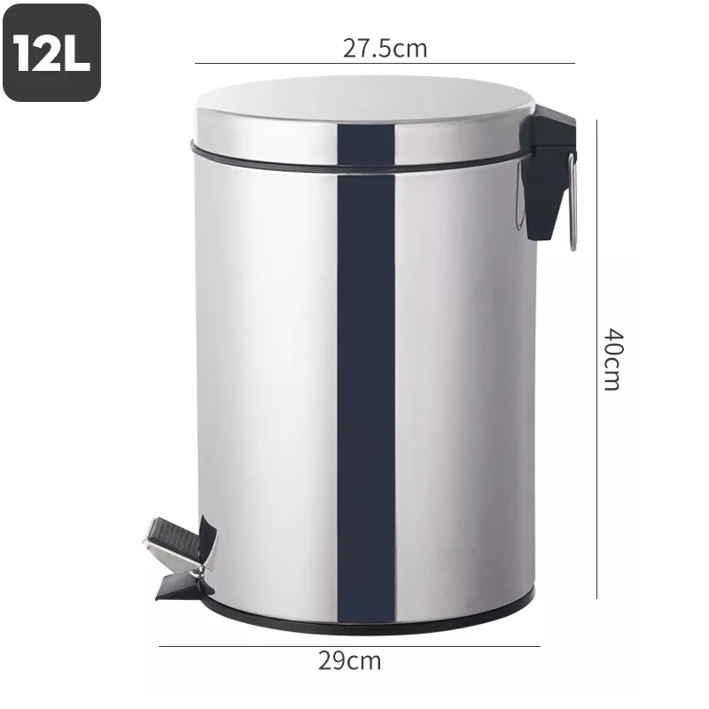 Jual DHW Tempat Sampah Injak Stainless Steel, Trash Bin Kawat Bulat Hitam Bisa RETUR klo rusak ...