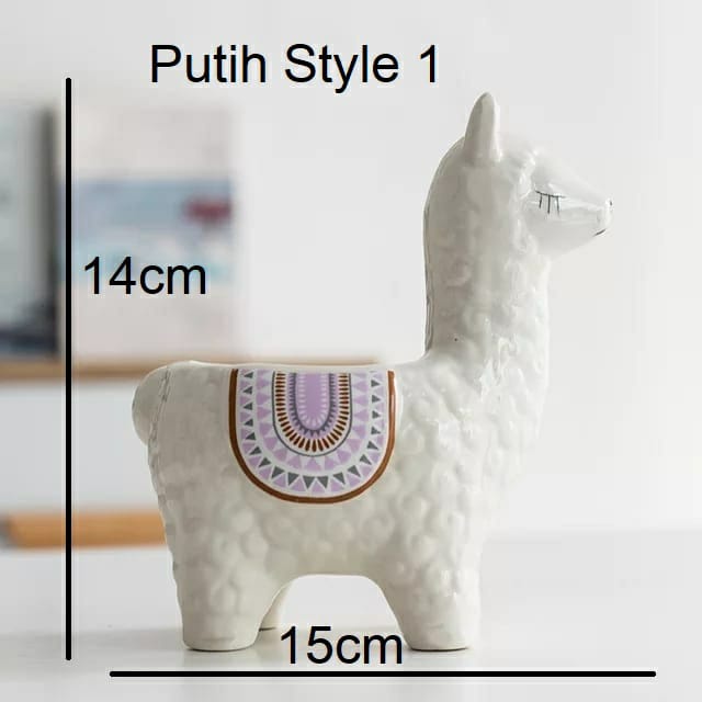 Jual Pot Keramik Hewan Alpaca / Pot Bunga Kecil Keramik Untuk Dekorasi ...