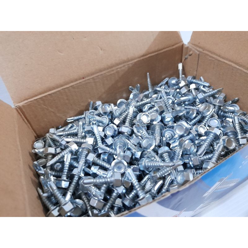 Jual Baut Baud Skrup Sekrup Baja RinganRoofing 10 x 16 10x16 1,6cm 1 kotak isi 1000 pcs | Shopee ...