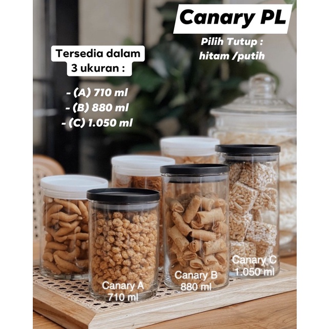 Jual Toples Kaca DLx Citinova Canary C (1.050 ml / 34 oz) Tutup Plastik Kedap udara | Toples ...