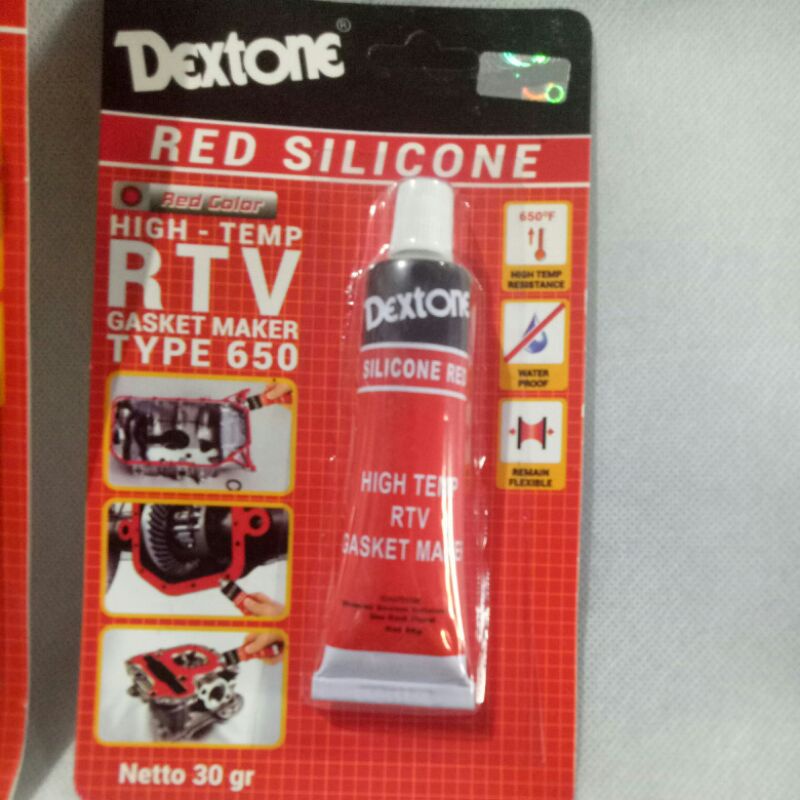 Jual dextone lem merah dextone red silicone lem anti panas dextone 30gr ...