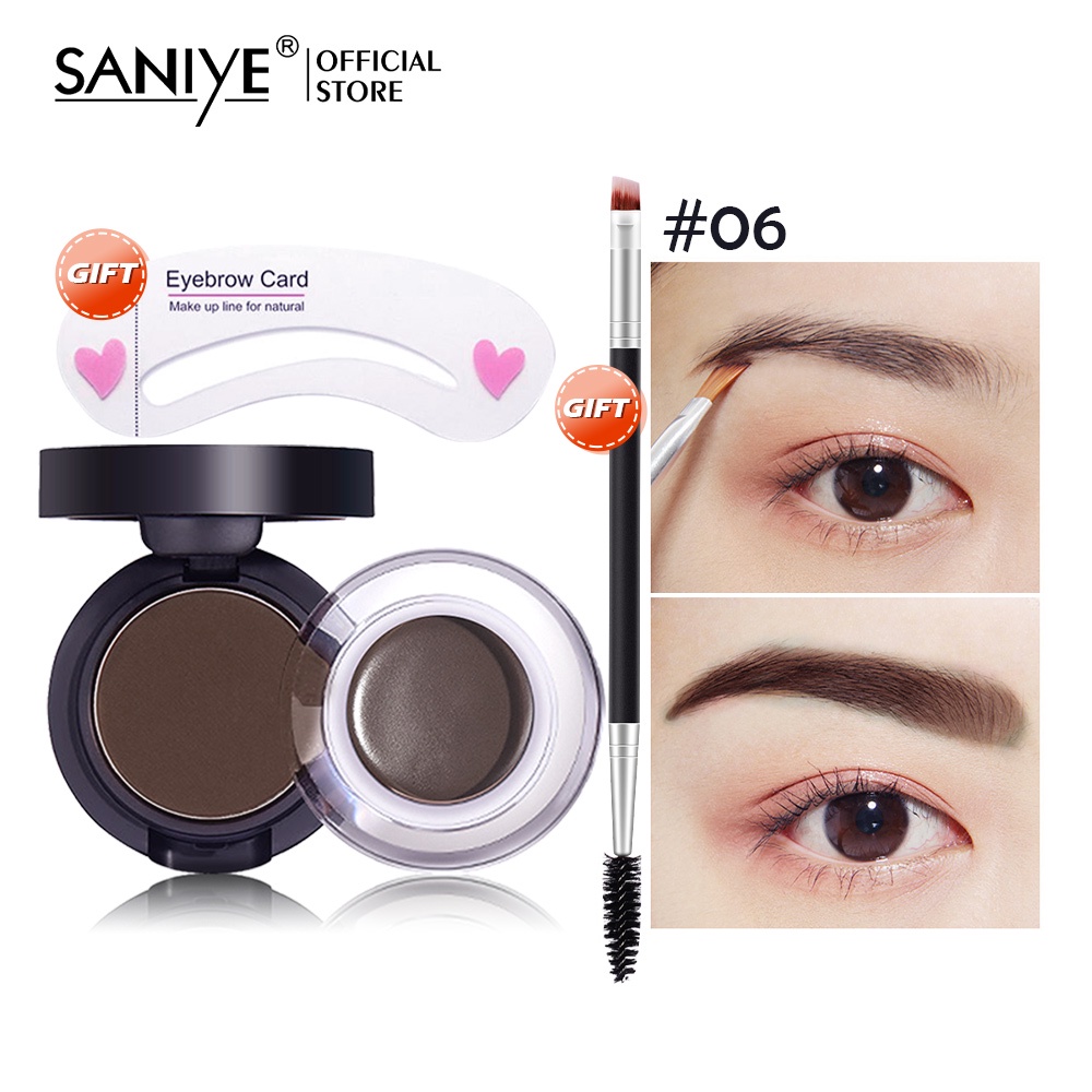 Jual SANIYE [ BPOM ] 4 In 1 Gel Alis Double Layer 3D Eyebrow Powder ...