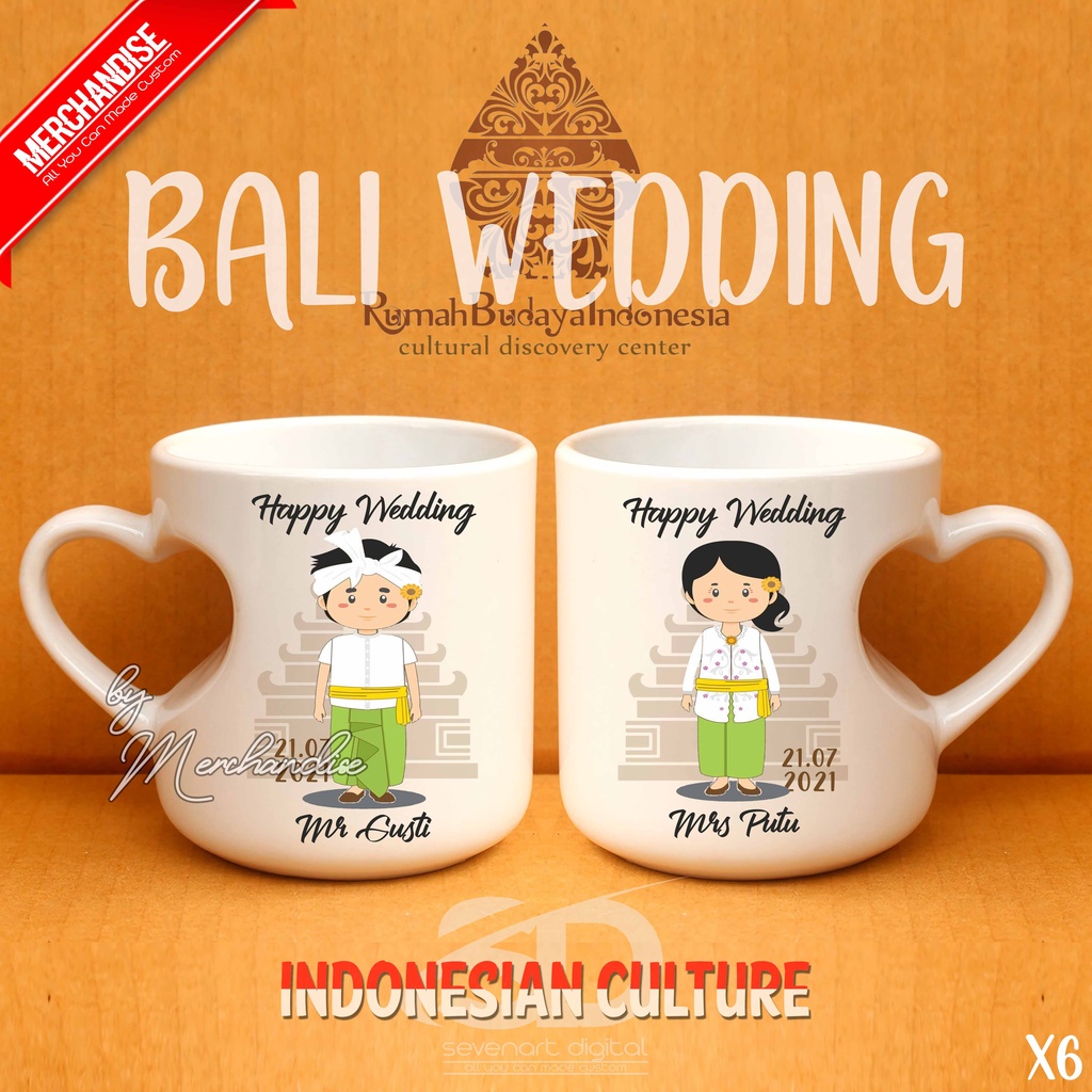 Jual KADO PERNIKAHAN ADAT BALI Mug Couple Wedding 2 Pcs | Shopee Indonesia