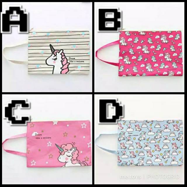 Jual Tempat Tas Dokumen / Map Kain Unicorn ukuran A4 | Shopee Indonesia