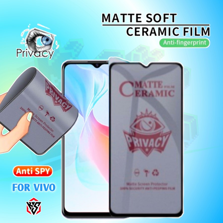 Jual Anti Gores Privacy Vivo Y15 6.35" Ceramic Matte Privacy Anti Spy ...