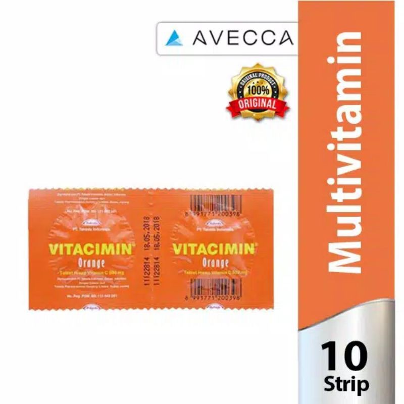 Jual Vitacimin Tablet Hisap Vitamin C Orange isi 2 Tablet | Shopee ...