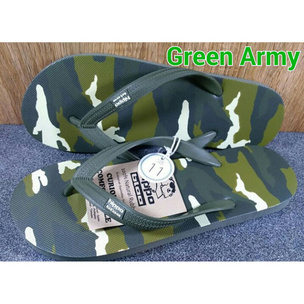 Jual HippoBloo Flip Flop Sendal Jepit Army Green | Shopee Indonesia
