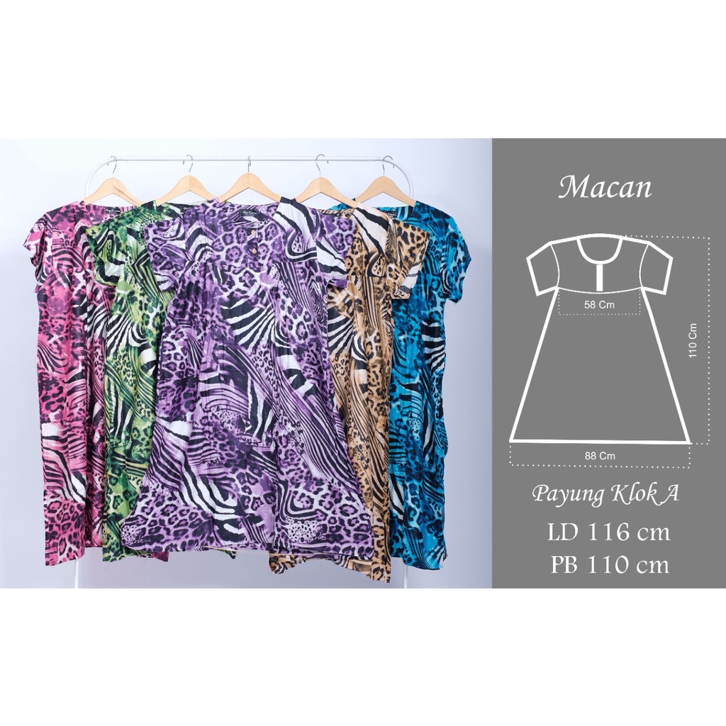 Jual Daster Payung Klok Busui Bumil Motif Macan Bahan Rayon Adem Halus ...
