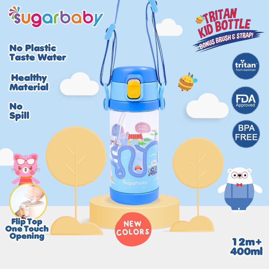 Jual [FREE BUBBLE WRAP] Botol Sugar Baby Tritan Sippy Cup K Series 350ml, Star, Rabbit, 2in1 ...