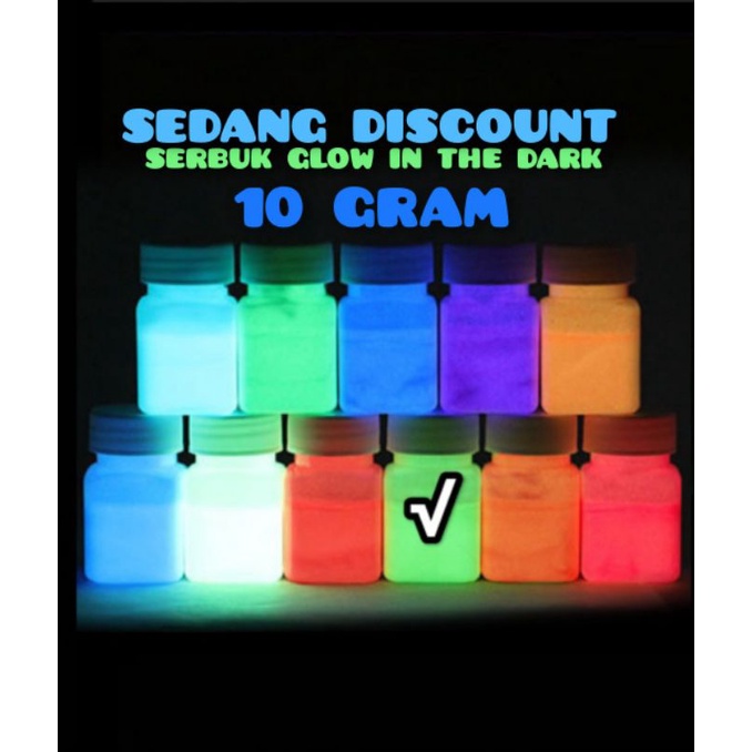 Jual serbuk Bubuk fosfor glow in the dark paint cat glow in the dark ...