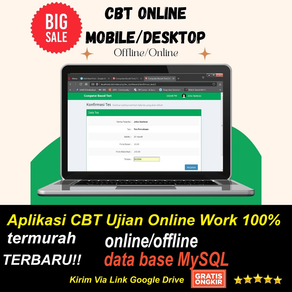 Jual Aplikasi CBT Ujian Online Work 100% online/offline | Shopee Indonesia