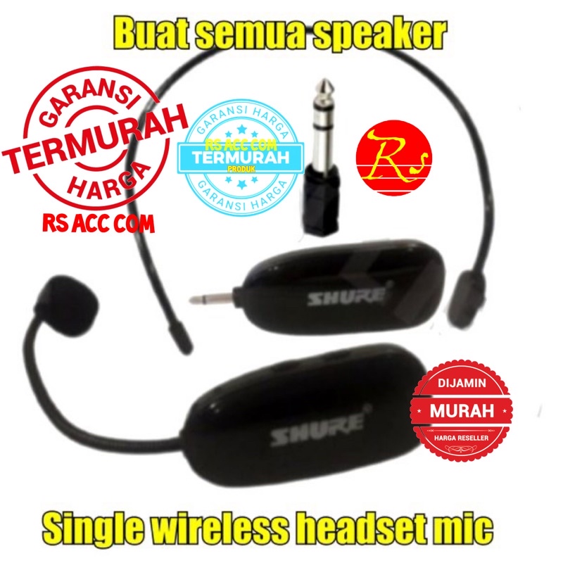 Jual Mic Wireless IMAM SHURE SH 02 Bando Wireless Connect Amplifier ...