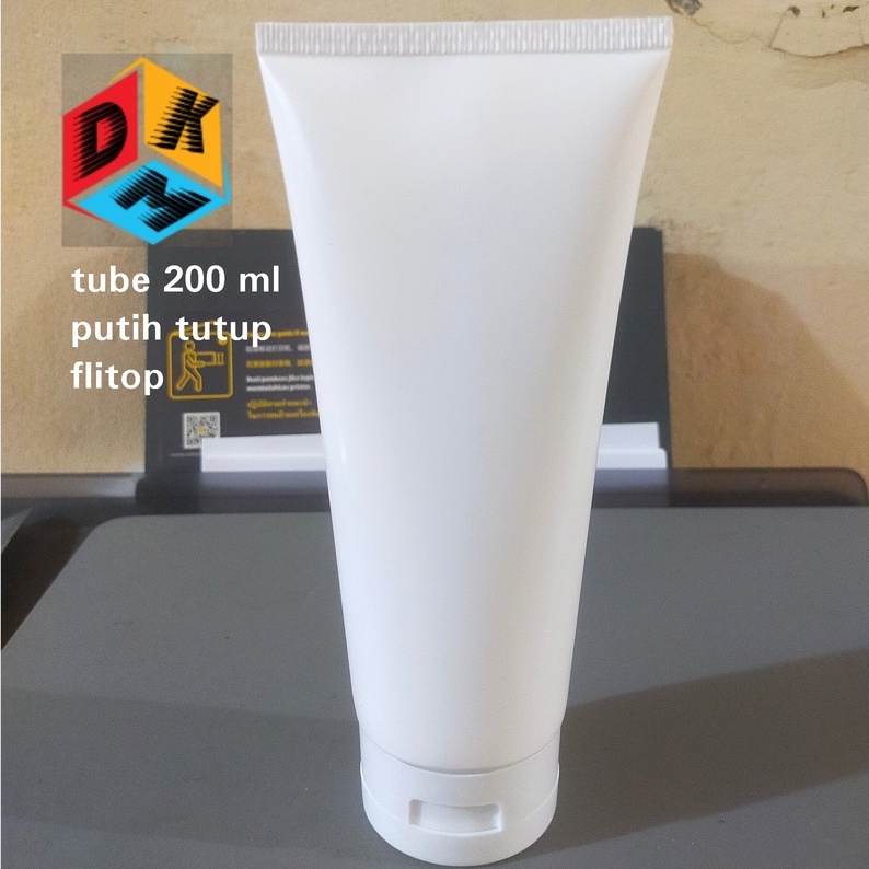 Jual Botol tube 200 ml putih tutup fliptop | Shopee Indonesia