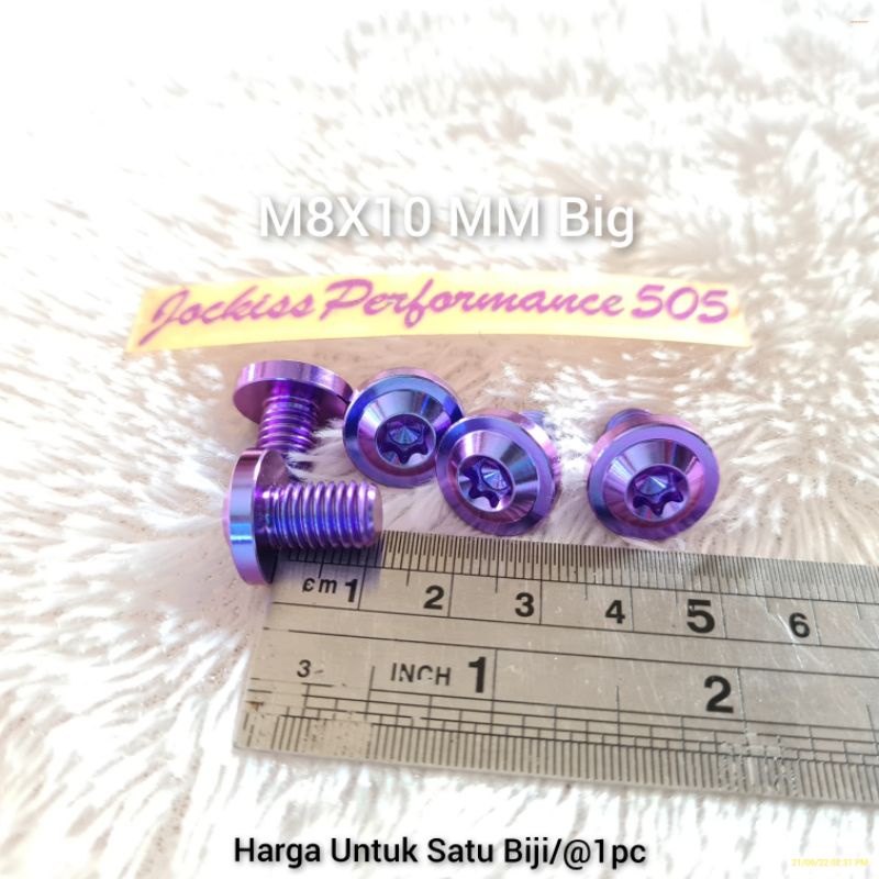 Jual Baut Titanium M8X10 MM Big Baut 12 Panjang 1 Cm | Shopee Indonesia