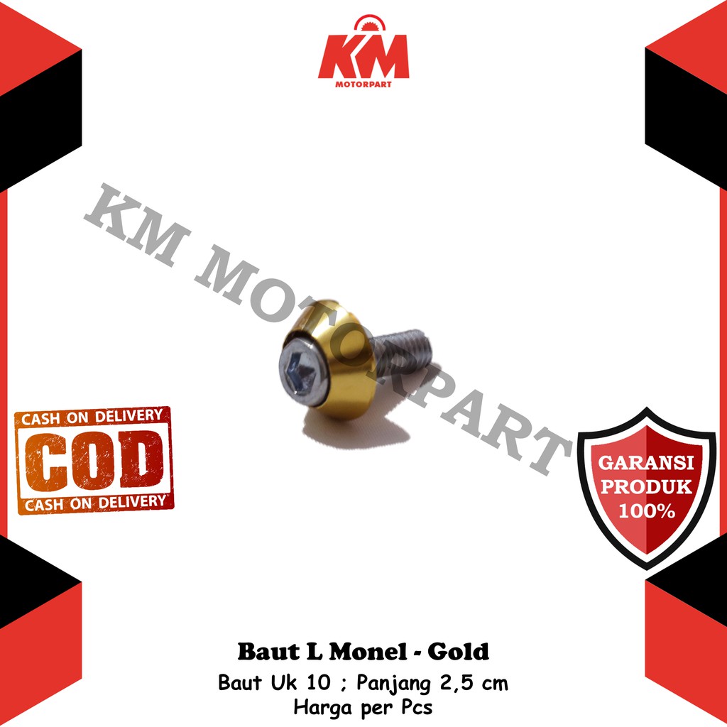 Jual Baut Monel Variasi Motor Ukuran 10 Baut L Untuk Visor Plat Breket ...