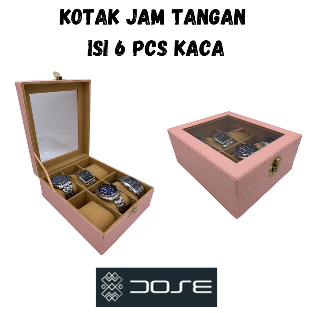 Jual Kotak Tempat Jam Tangan KACA isi 6 Pcs Ukuran Jam Tangan Besar ...